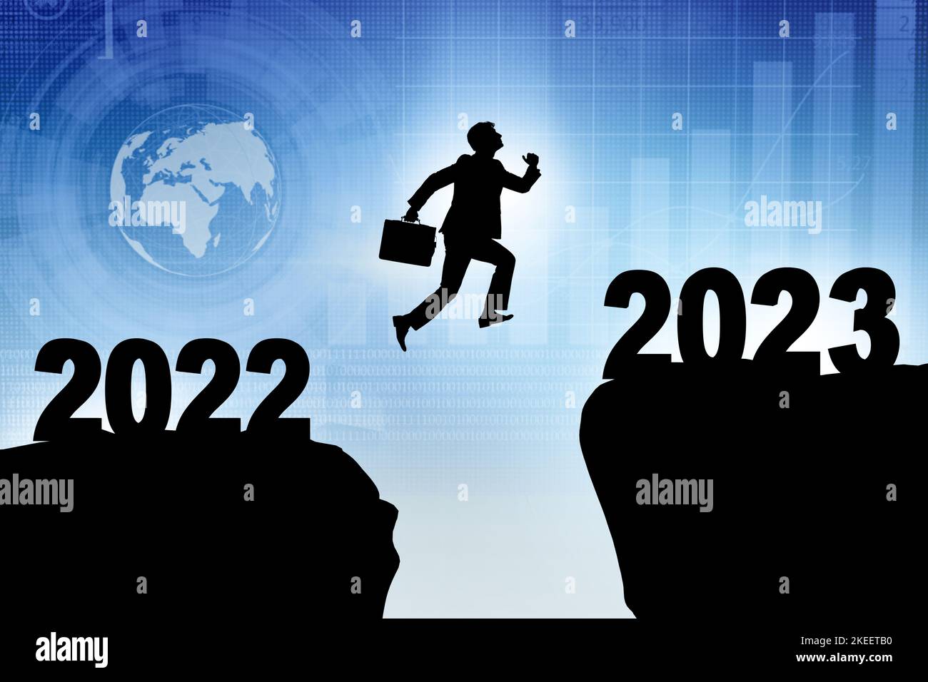 Concept of moving from 2022 to the 2023 Stock Photo - Alamy