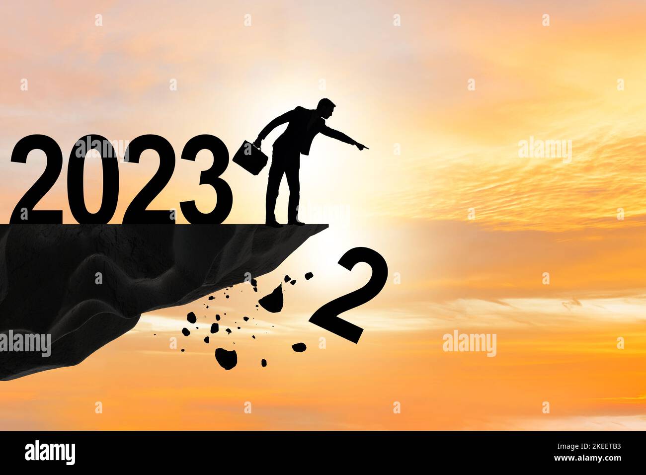 Concept of moving from year 2022 to the 2023 Stock Photo - Alamy