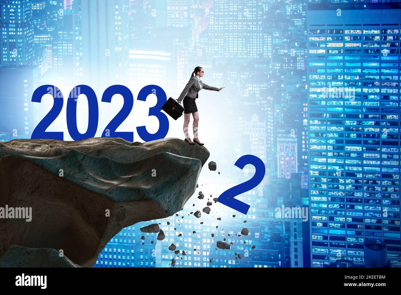 Concept of moving from year 2022 to the 2023 Stock Photo - Alamy