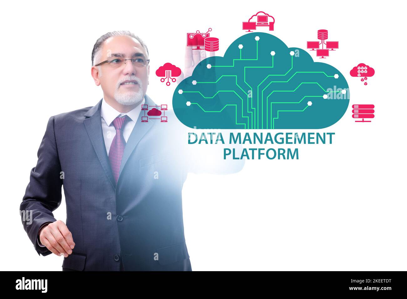 Business people in the data management concept Stock Photo - Alamy