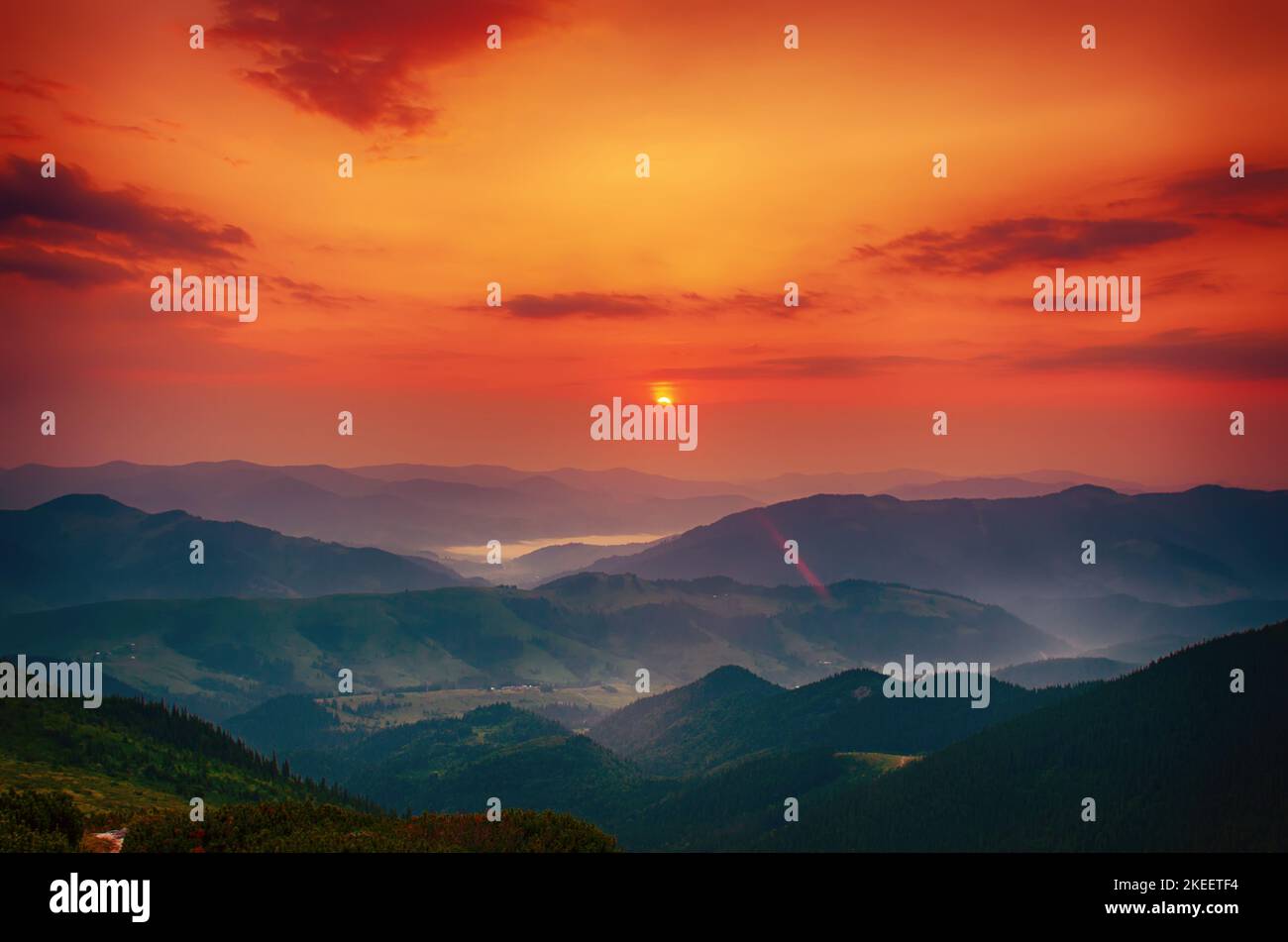 Amazing mountain sunrise Stock Photo - Alamy
