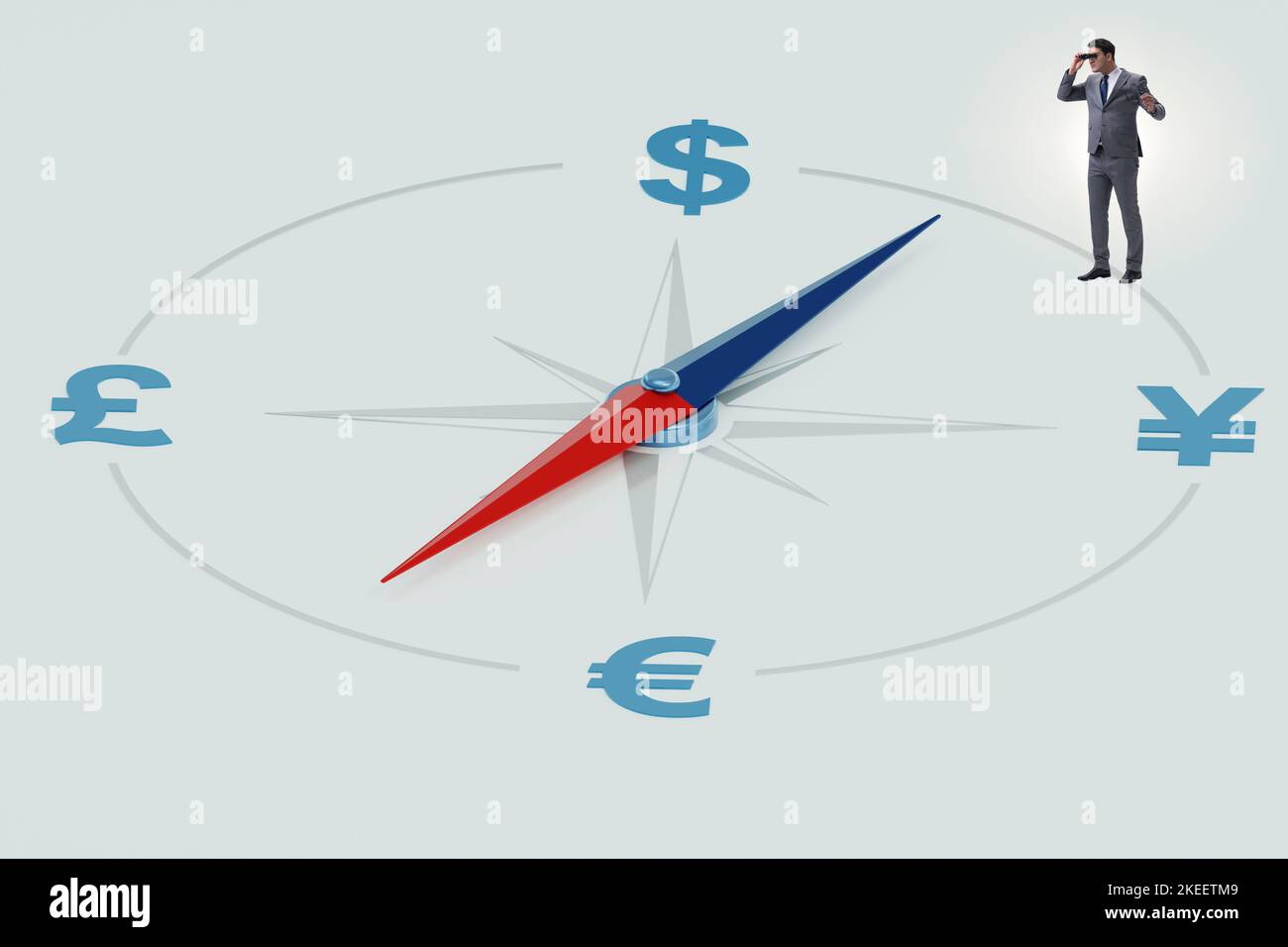 Businessman in the currency trading concept with compass Stock Photo ...