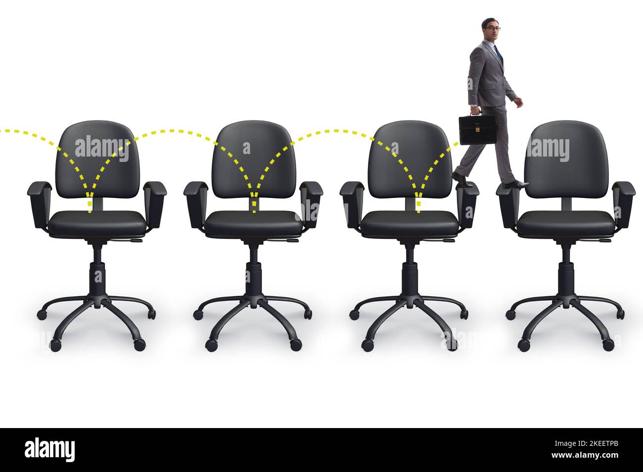 Promotion concept with the office chairs and businessman Stock Photo ...