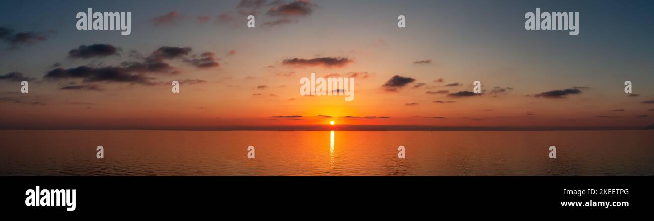 Dramatic Colorful Sunset Sky over Mediterranean Sea. Cloudscape Nature ...