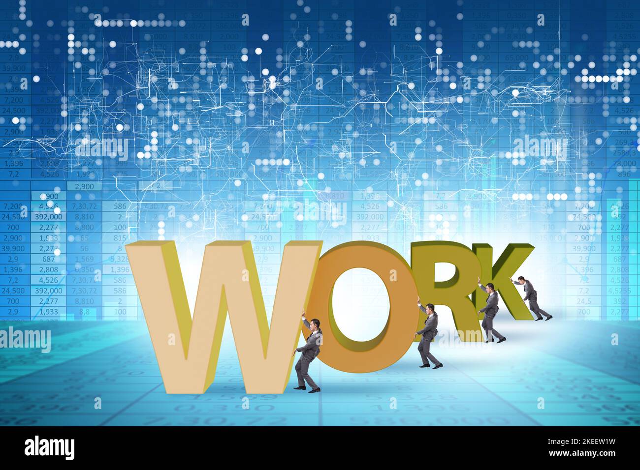 Concept of hard work with the businessman Stock Photo - Alamy