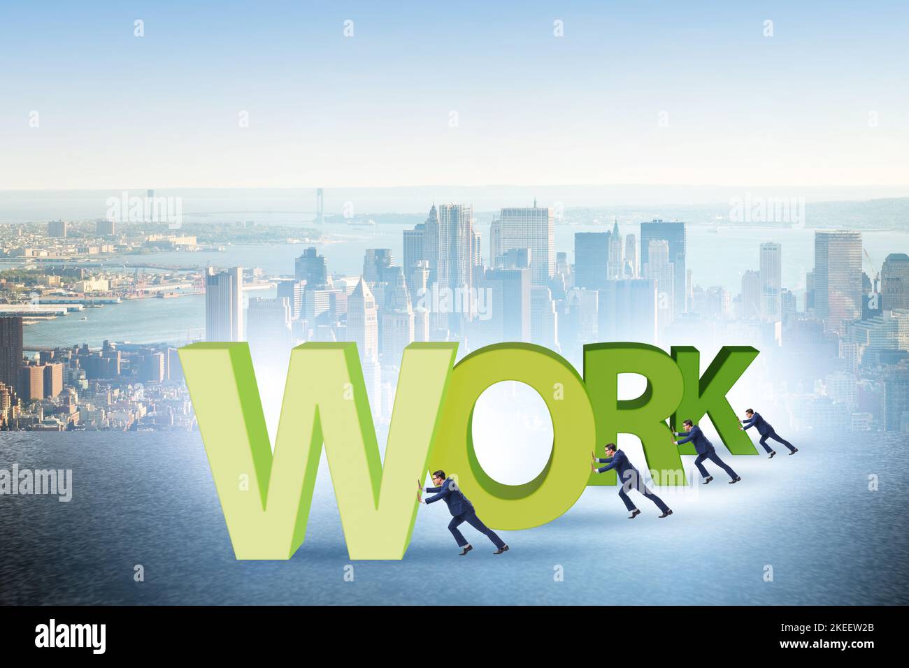 Concept of hard work with the businessman Stock Photo - Alamy