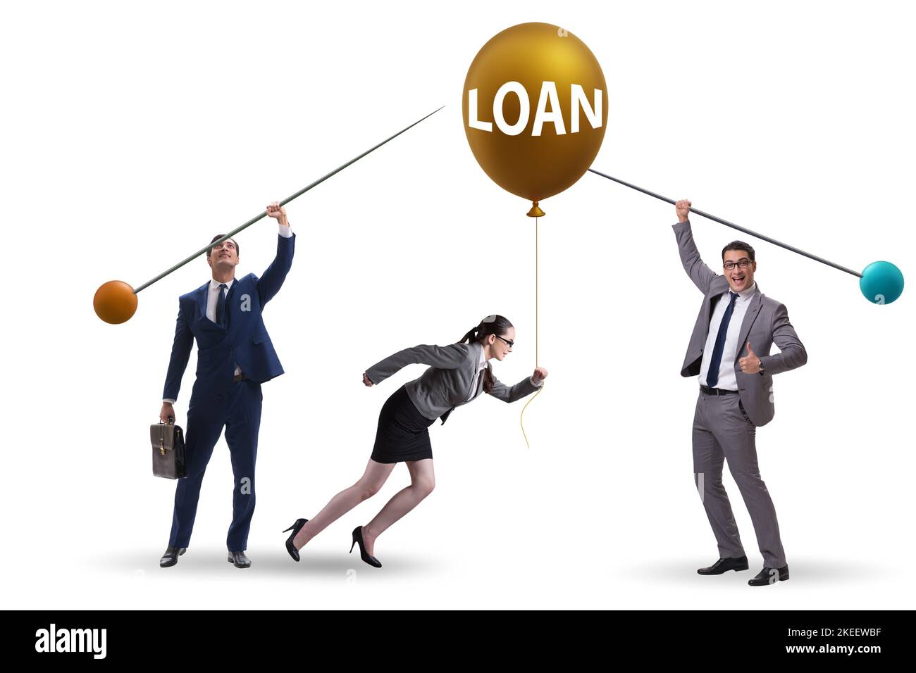 Debt and loan concept with the balloon Stock Photo - Alamy