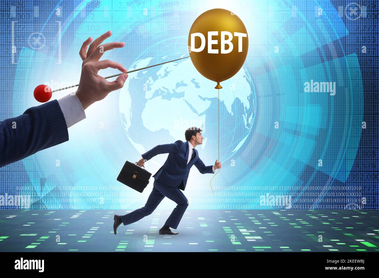 Debt and loan concept with the balloon Stock Photo - Alamy