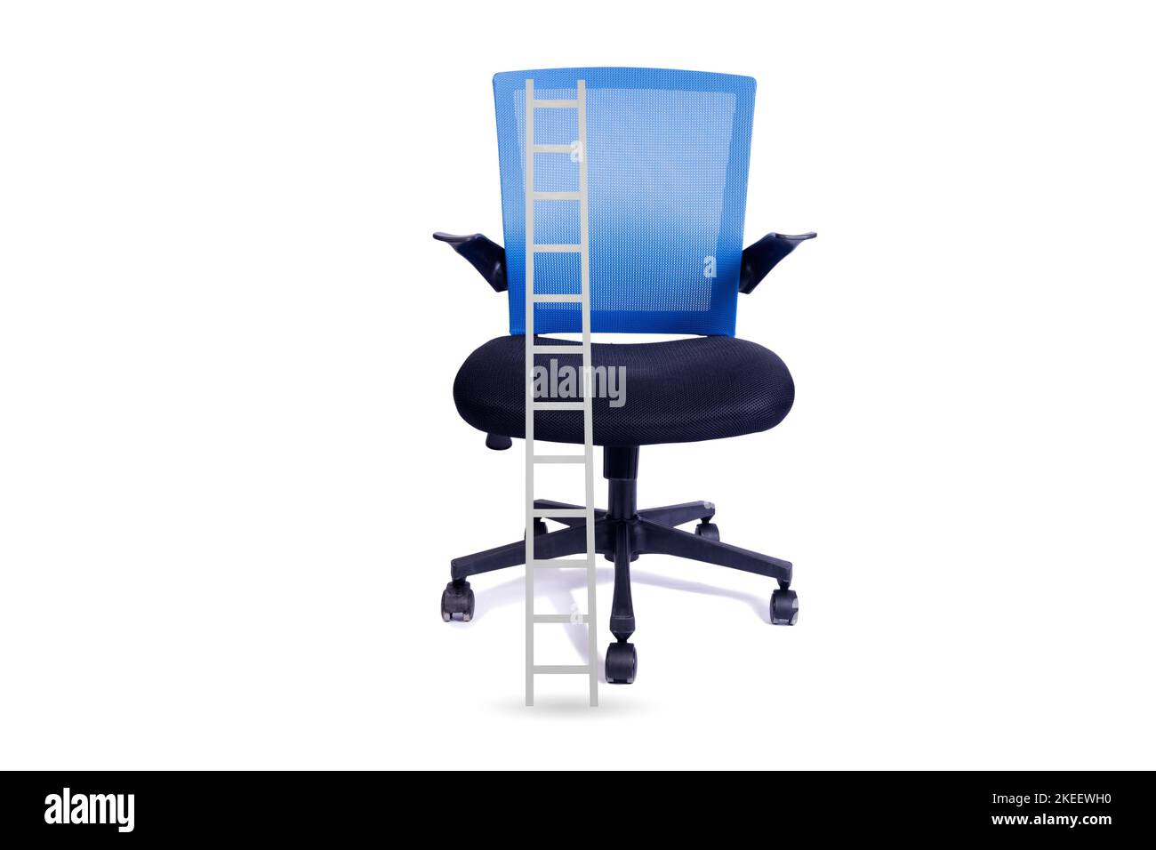 Office chair with ladder in the career concept Stock Photo - Alamy