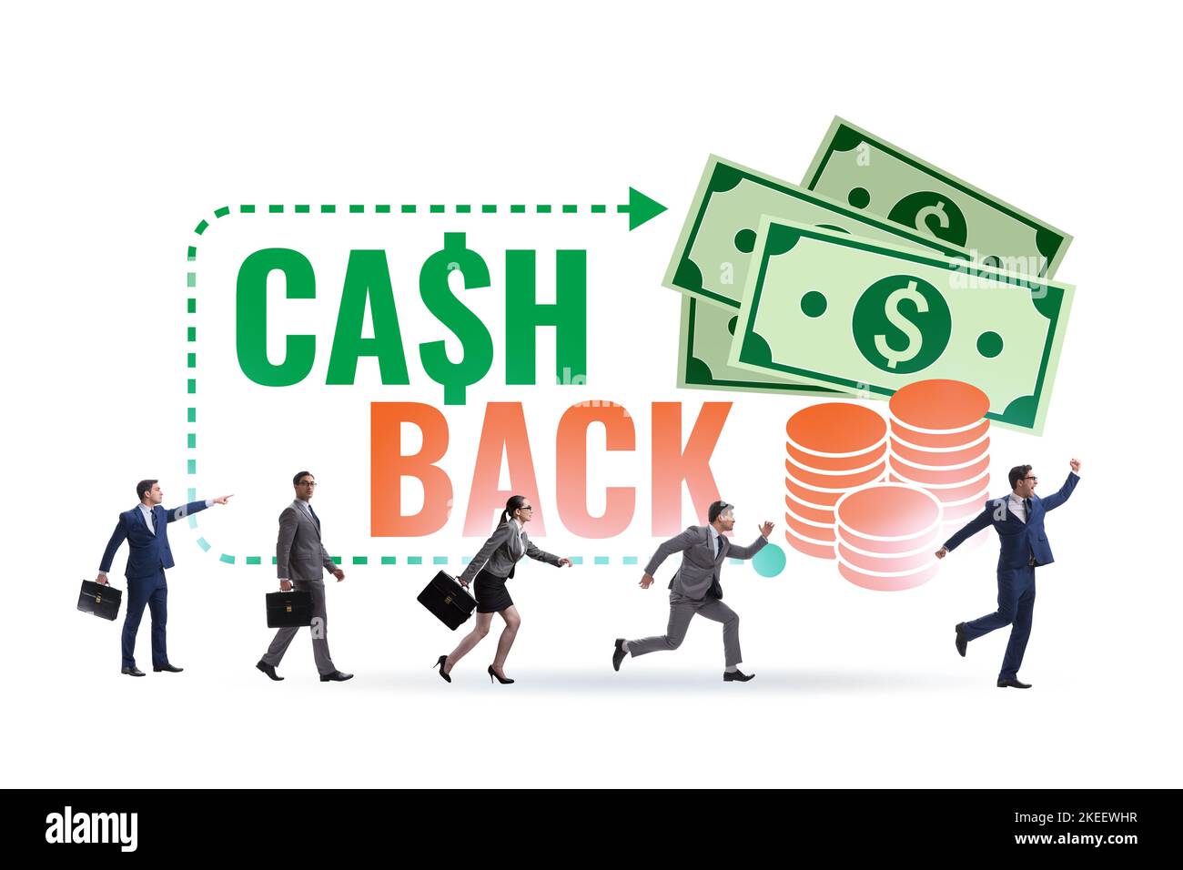 Business people in cash back concept Stock Photo - Alamy