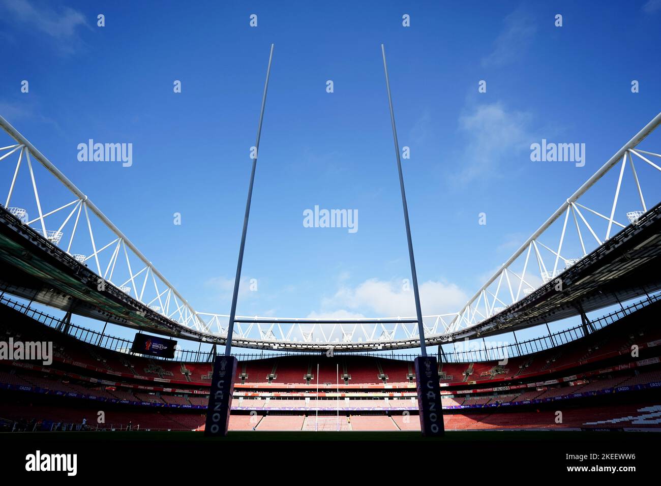 A general view of the Emirates Stadium, London (home of Arsenal) ahead ...