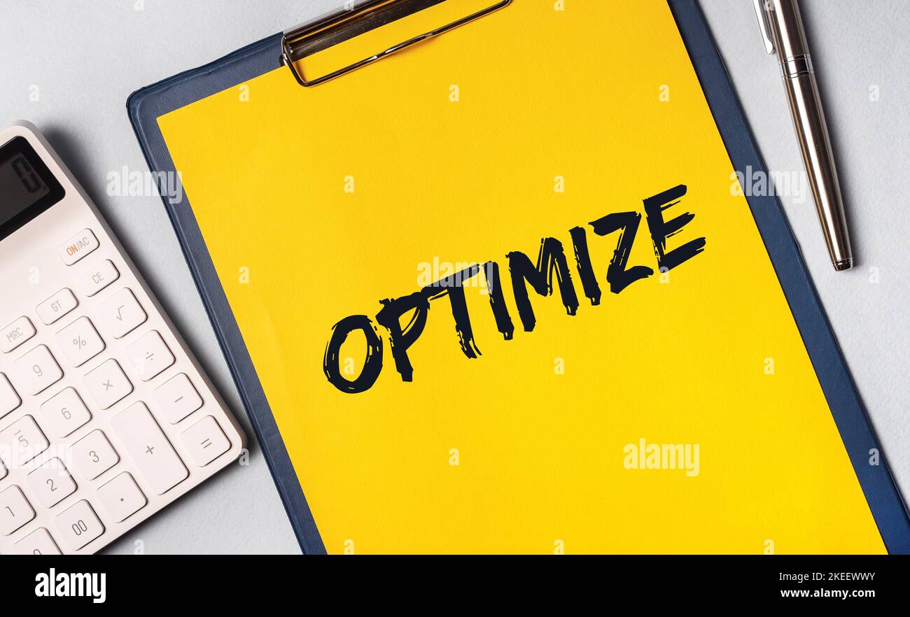 Tax optimizing concept. Financial optimization, word on paper Stock ...