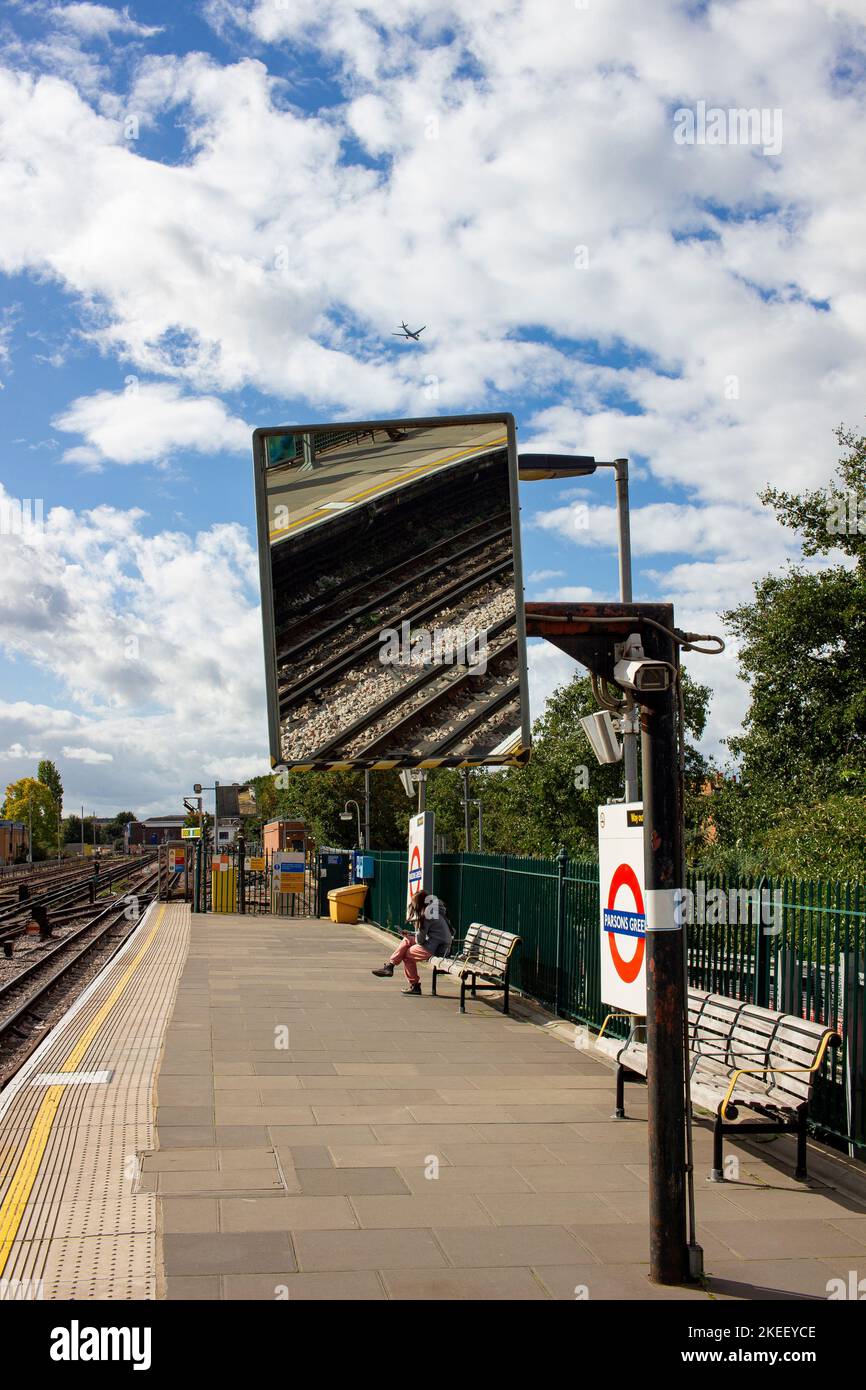London Underground (the Tube); Parsons Green station showing large ...