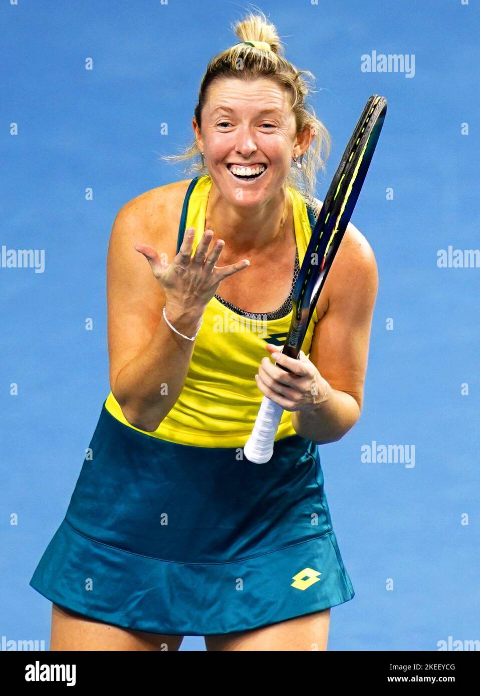 Australia's Storm Sanders reacts after beating Great Britain's Heather ...