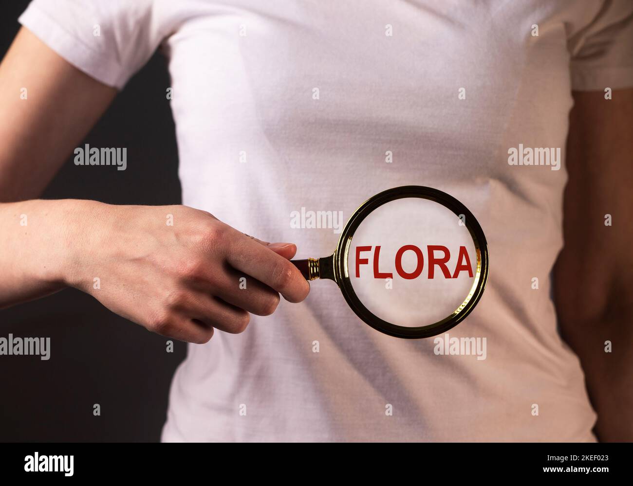 Flora word. Human intestine health concept Stock Photo - Alamy