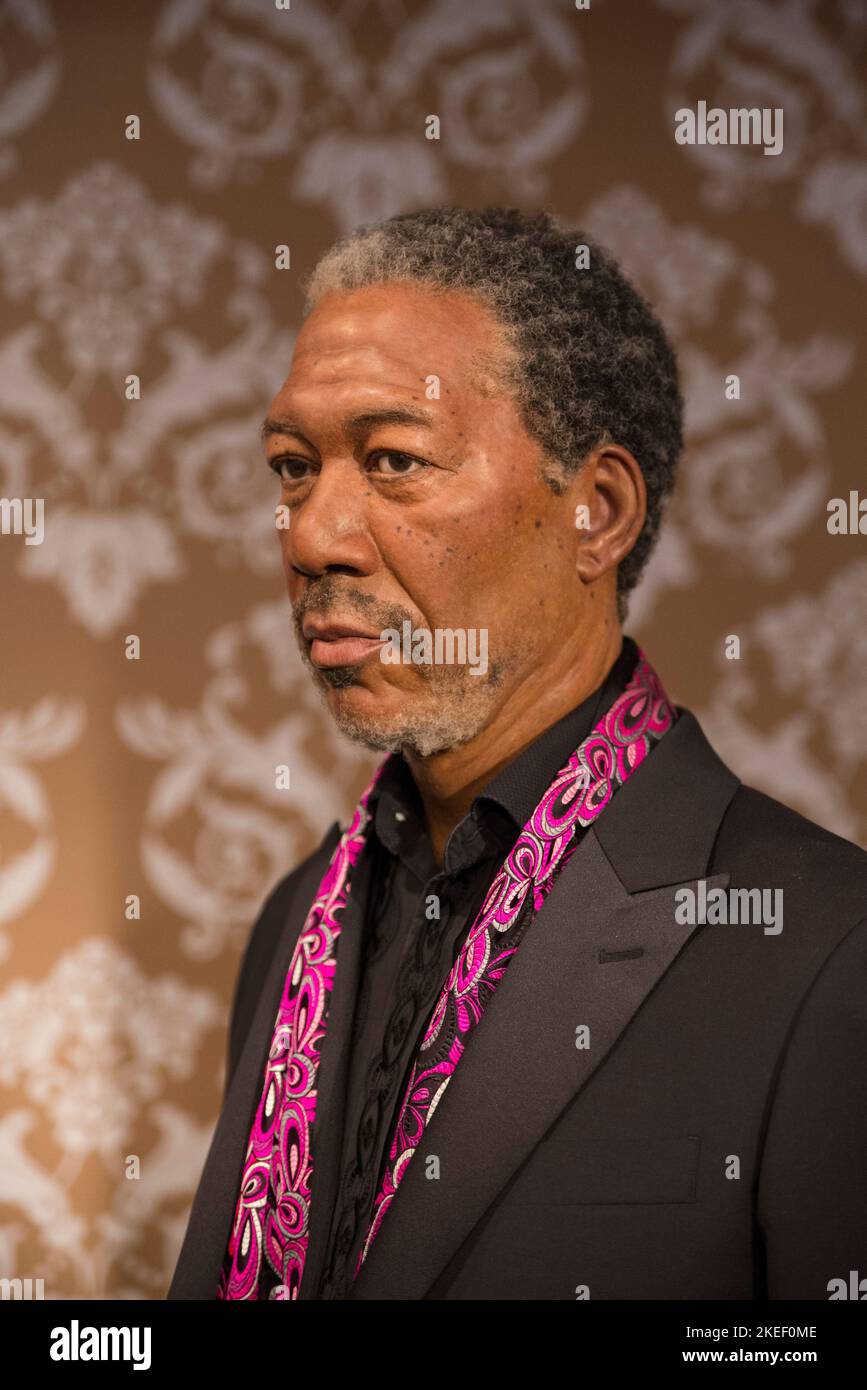 Morgan Freeman wax figure at Madame Tussaud's Stock Photo - Alamy