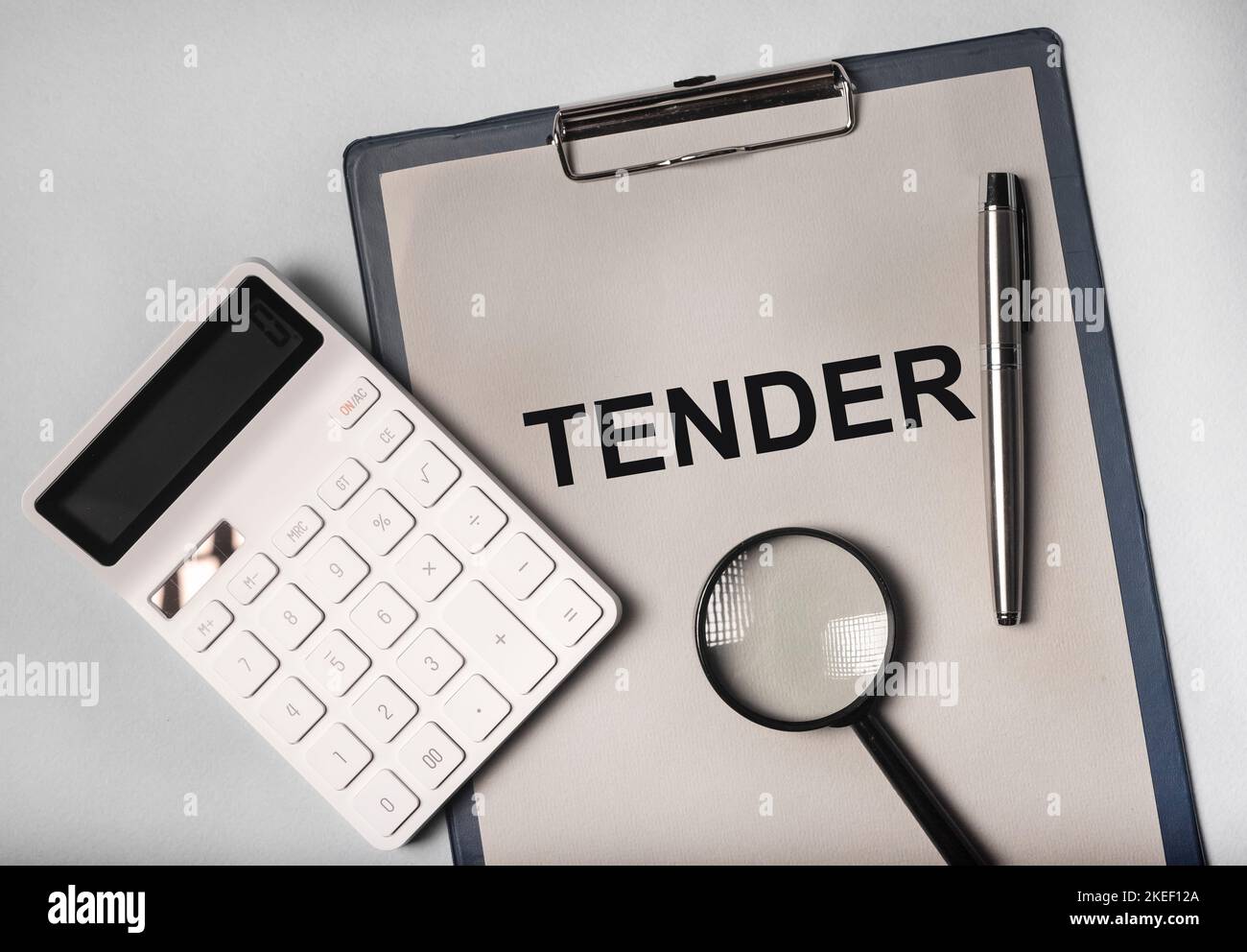 Business tender, offer for procurement. Word on paper Stock Photo - Alamy