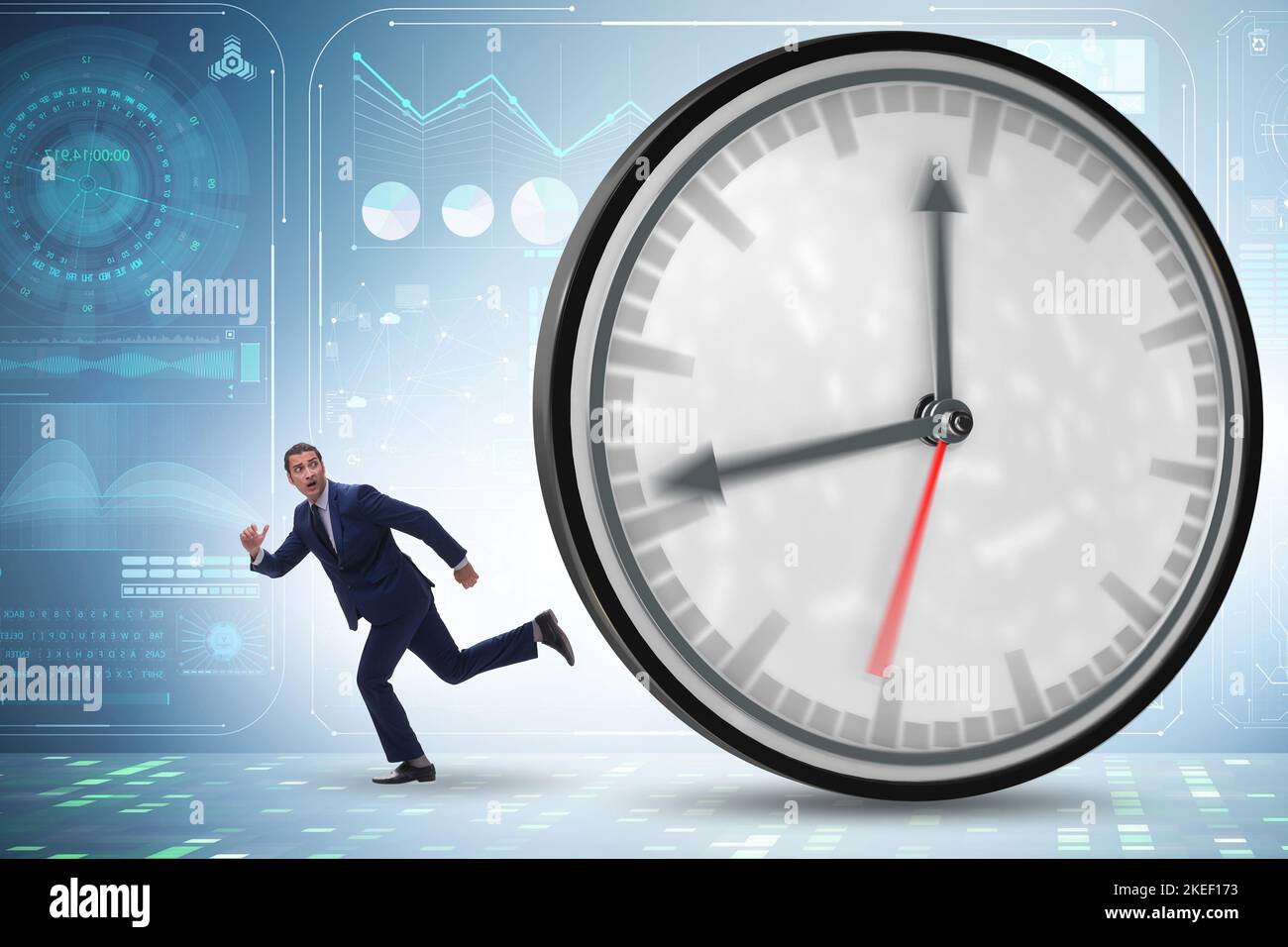 The businessman employee in time management concept Stock Photo - Alamy