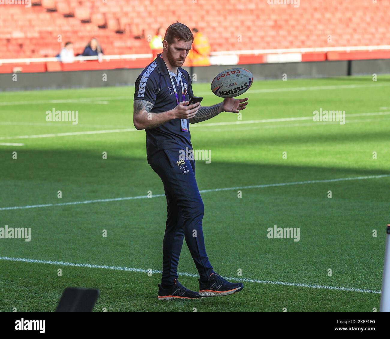 Marc Sneyd of England arrives at the Emirates Stadium ahead of the ...