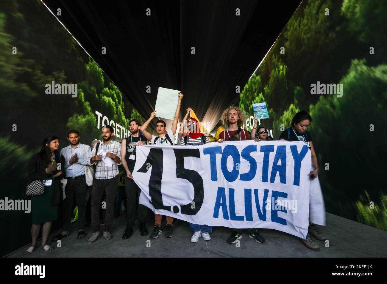 Sharm El Sheikh, Egypt. 12th Nov, 2022. Climate activists take part in ...