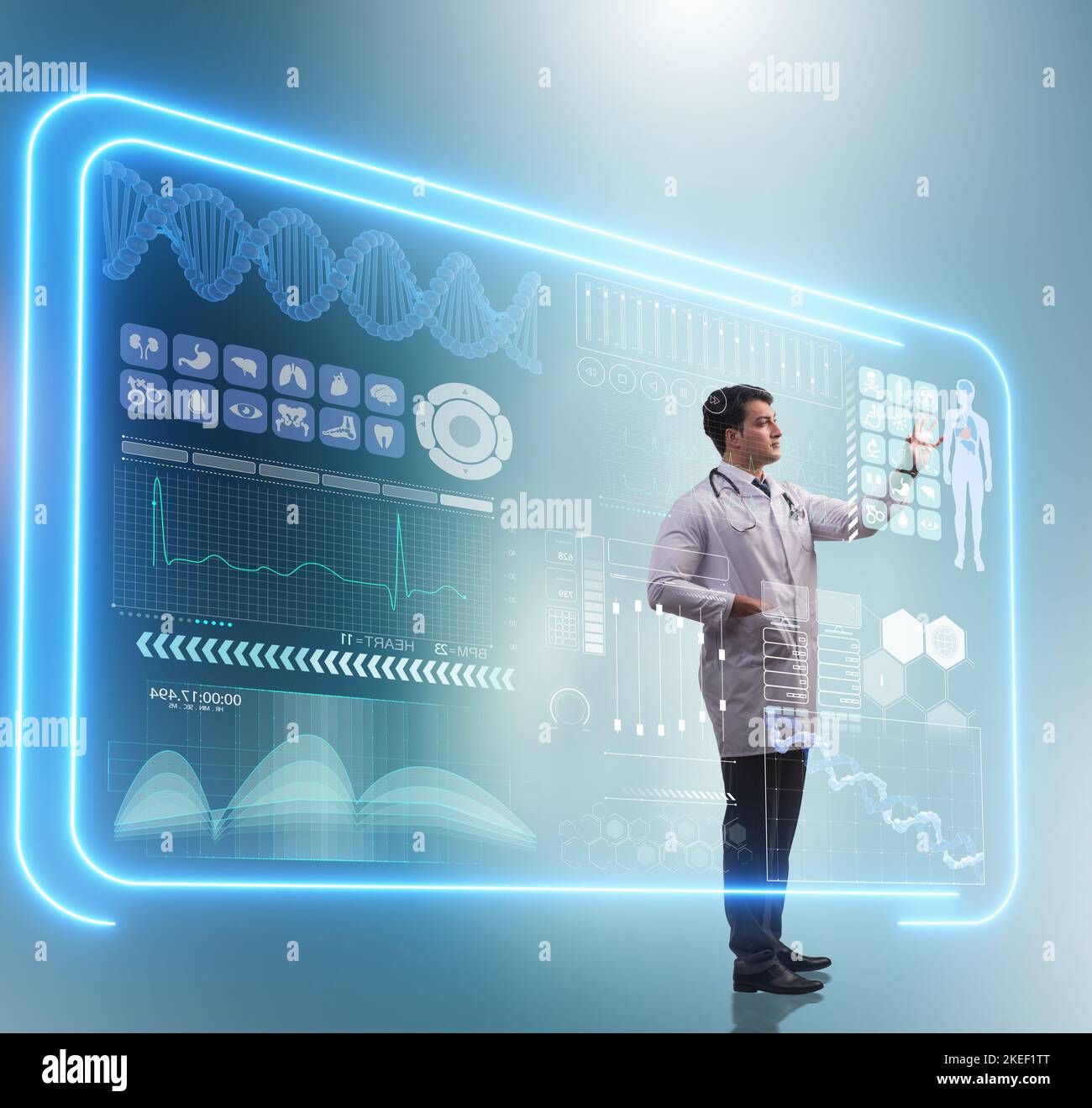 The man doctor in futuristic medicine medical concept Stock Photo - Alamy