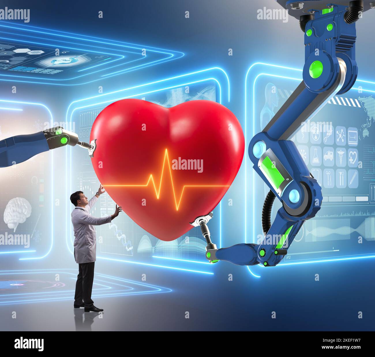 The heart surgery done by robotic arm Stock Photo - Alamy