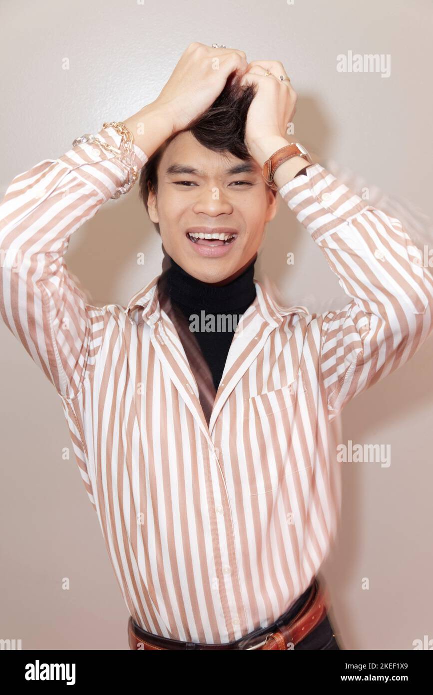 Paris, France. 11th Nov, 2022. Model Jeremy Bellet poses for ...