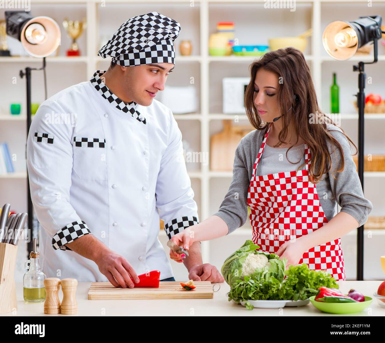 The food cooking tv show in the studio Stock Photo - Alamy