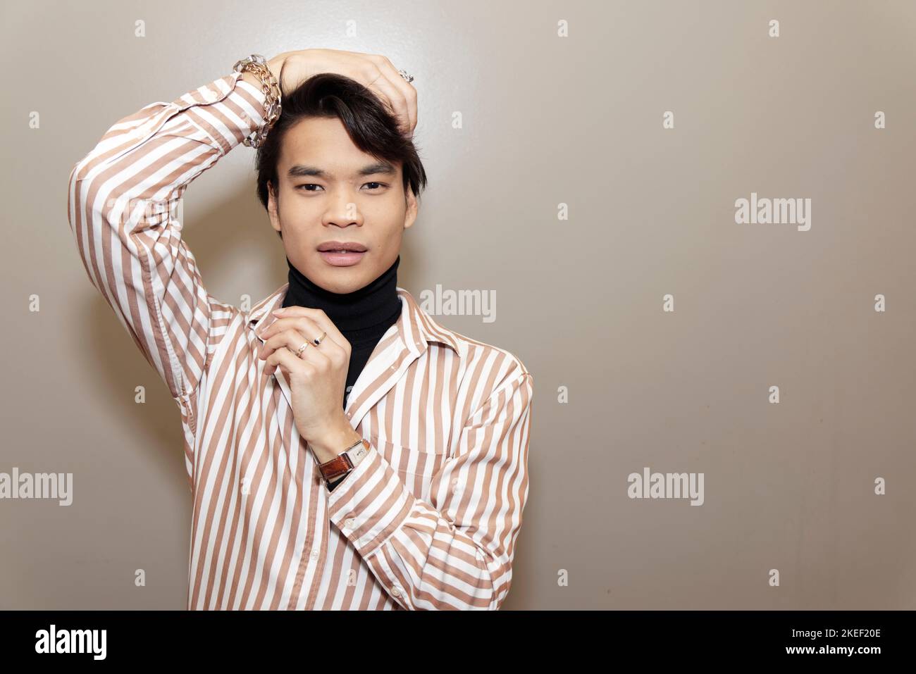 Paris, France. 11th Nov, 2022. Model Jeremy Bellet poses for ...