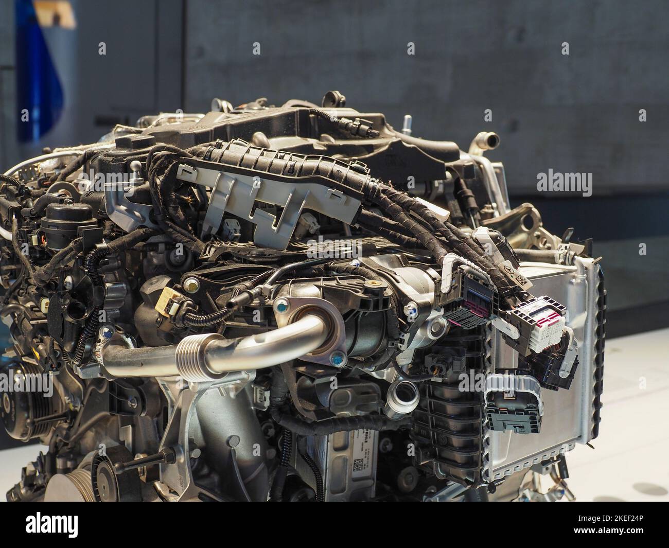Piezo injector engine at the Mercedes-Benz Museum Stock Photo - Alamy