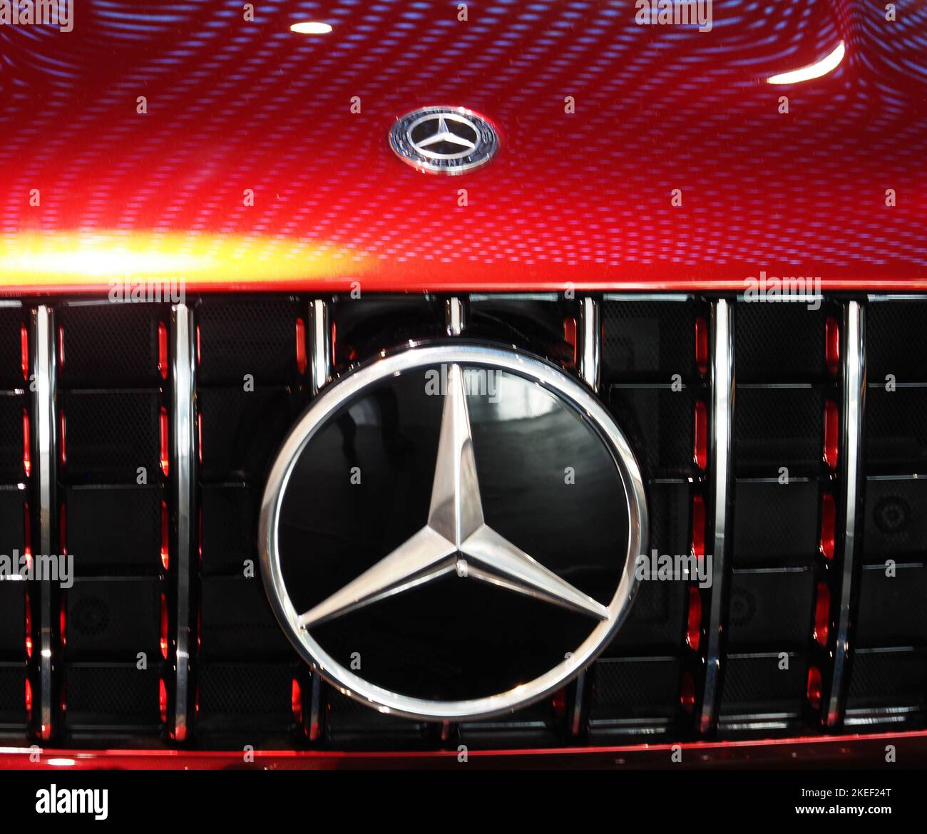 2017 Mercedes-AMG GT Concept logo seen displayed at the Mercedes-Benz ...