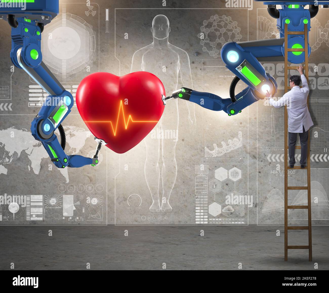 The heart surgery done by robotic arm Stock Photo - Alamy