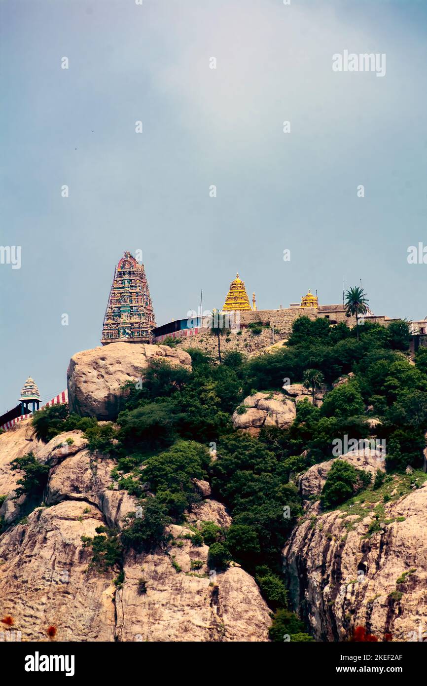 sri narasimhar temple placed top of the mountain Stock Photo - Alamy
