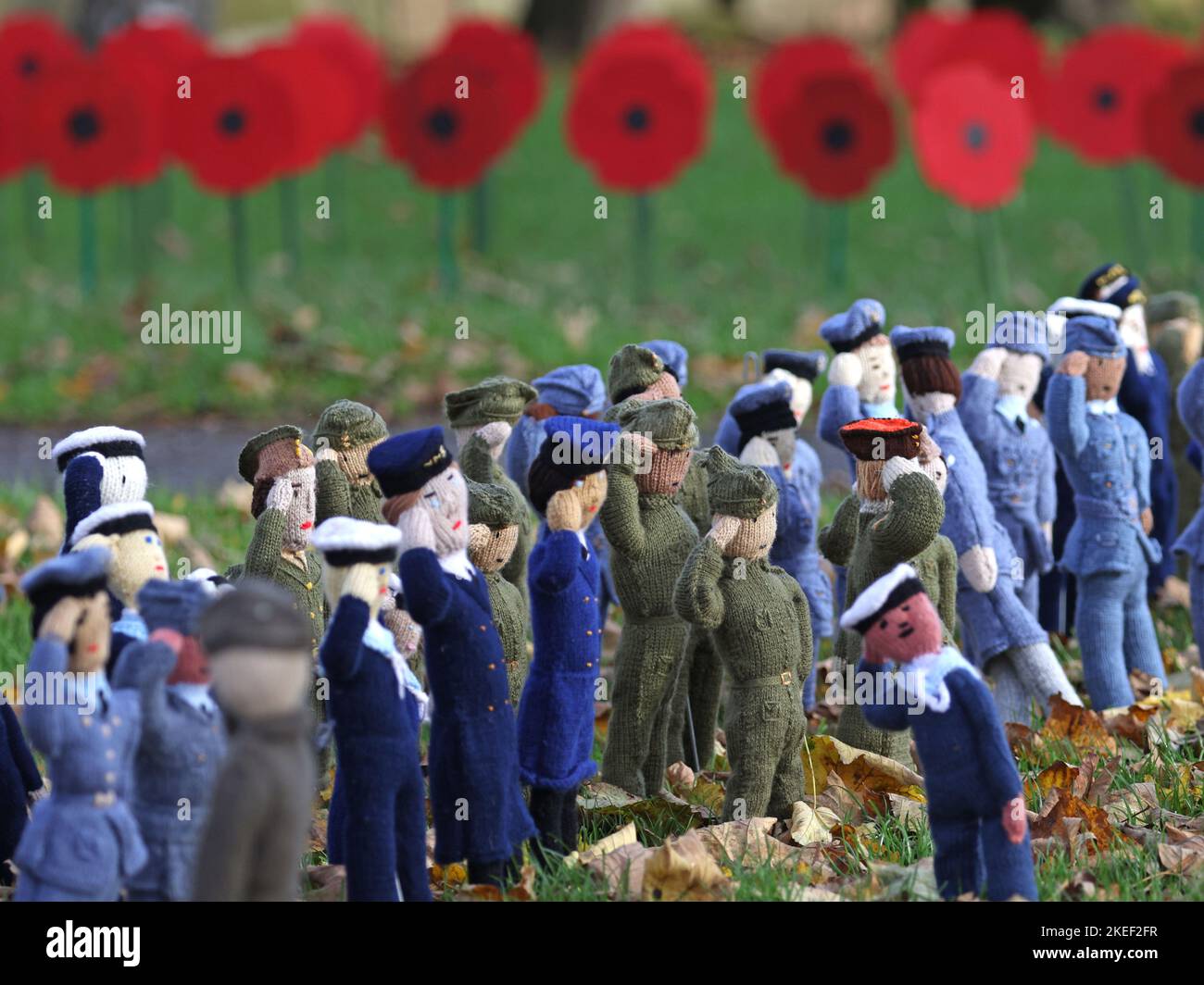 Knitted armed forces figures on parade ahead of Armistice Day and ...