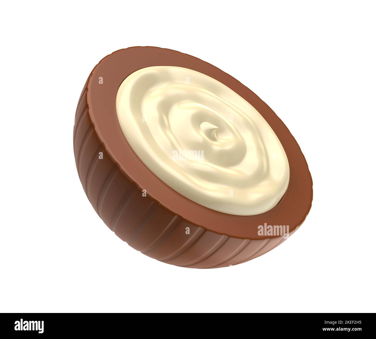 Milk chocolate candy with white chocolate inside Stock Photo - Alamy