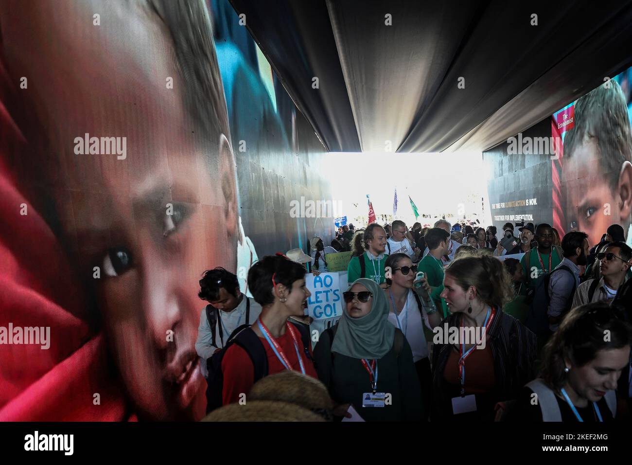 Sharm El Sheikh, Egypt. 12th Nov, 2022. Climate activists take part in ...