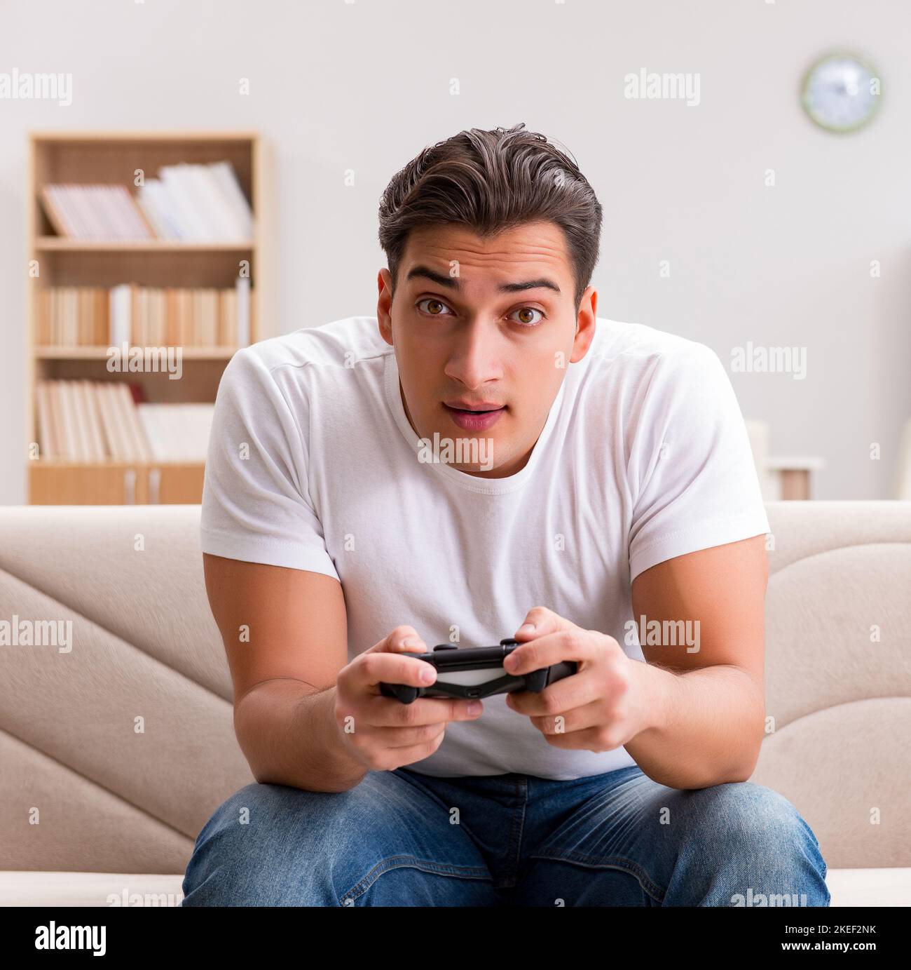 The man addicted to computer games Stock Photo - Alamy