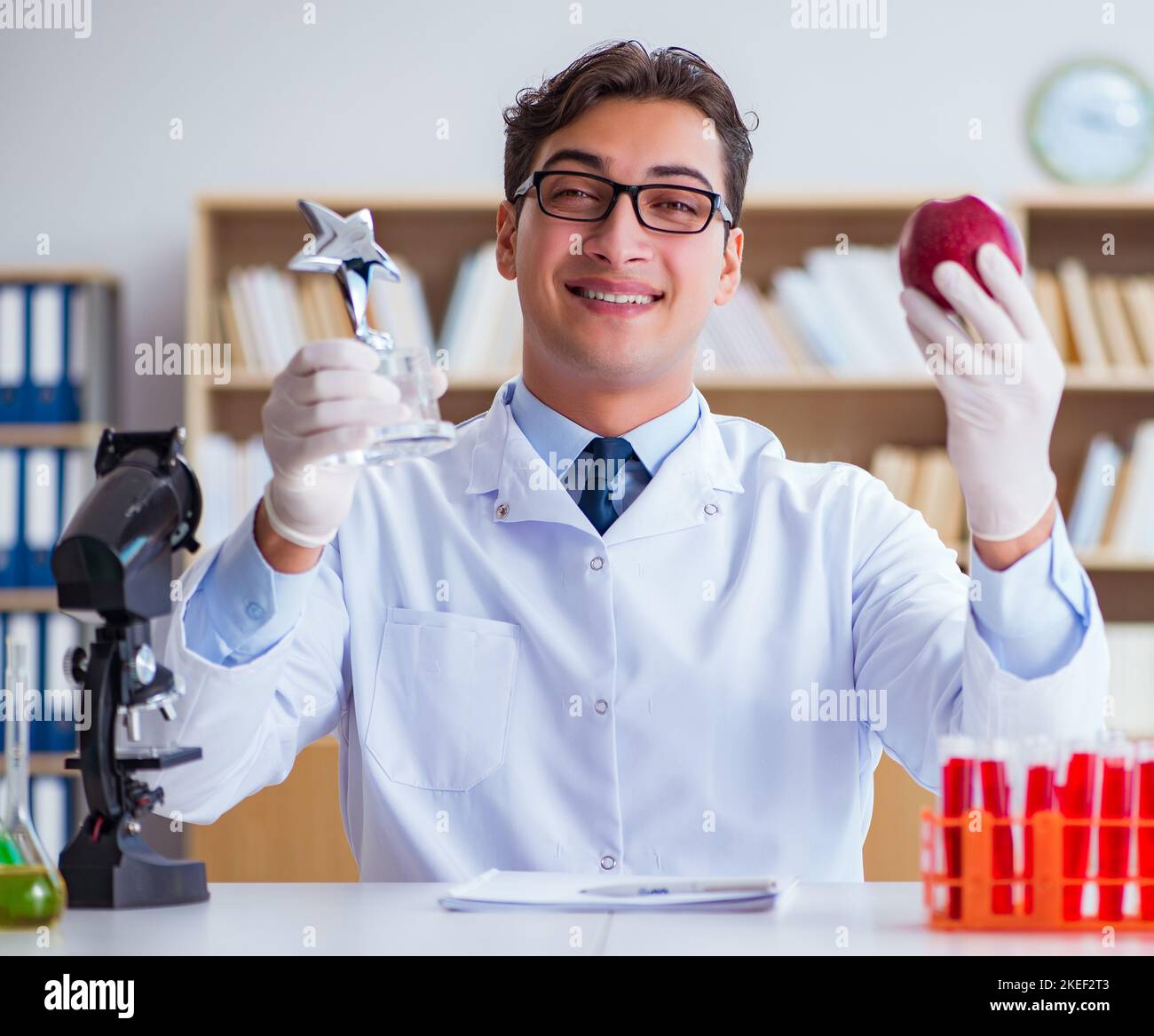 The doctor scientist receiving prize for his research discovery Stock ...