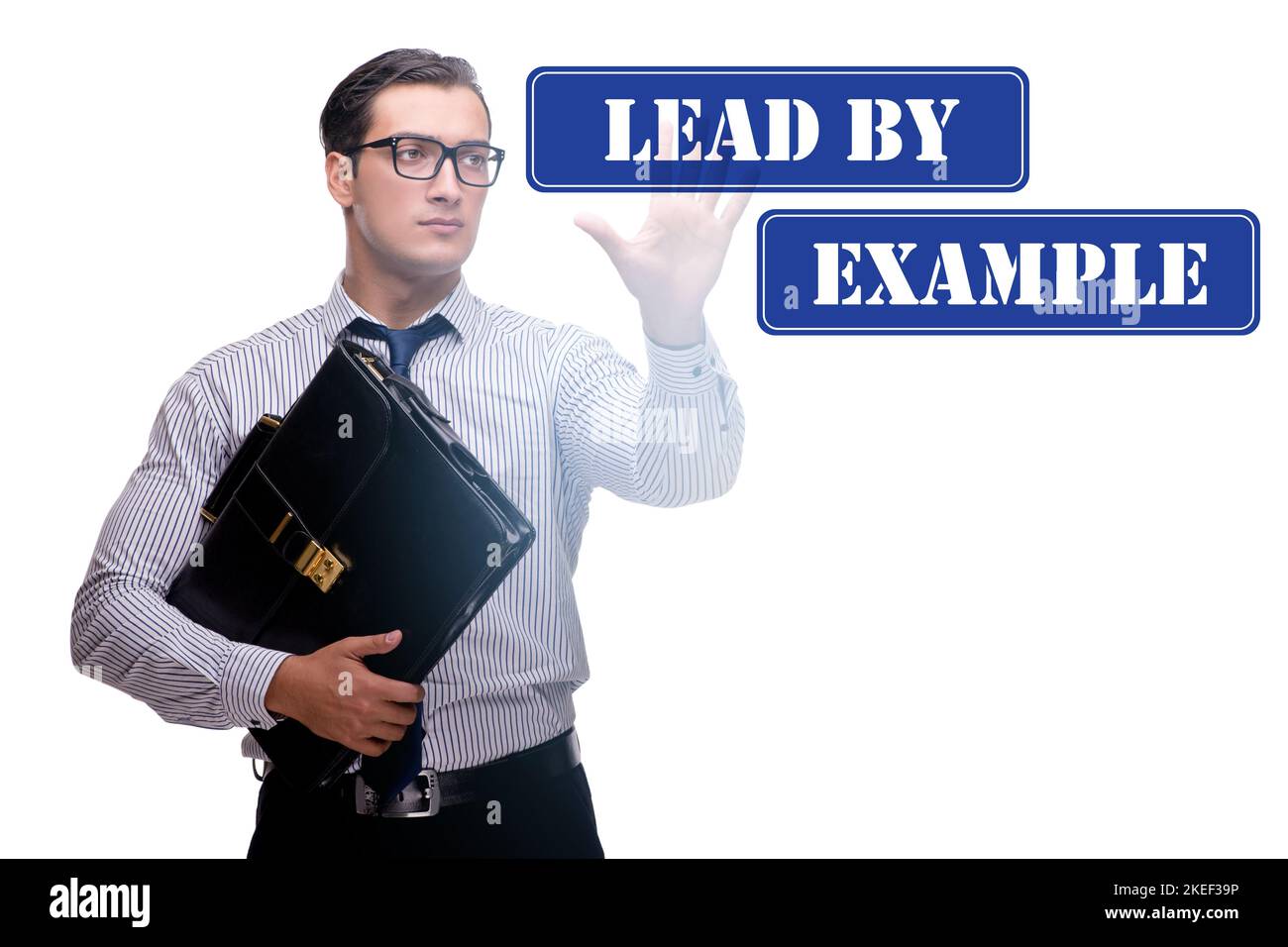 Businessman pressing inspire concept hi-res stock photography and ...