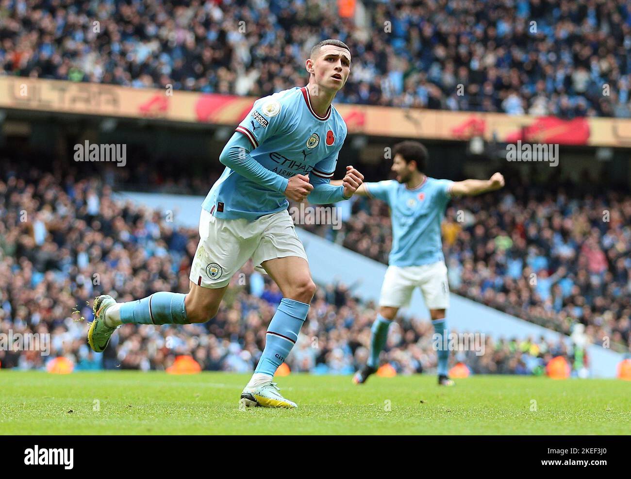 Manchester City's Phil Foden celebrates scoring his sides first goal to ...