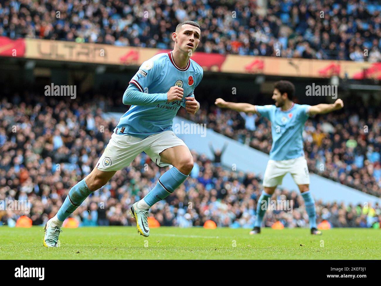Manchester City's Phil Foden celebrates scoring his sides first goal to ...