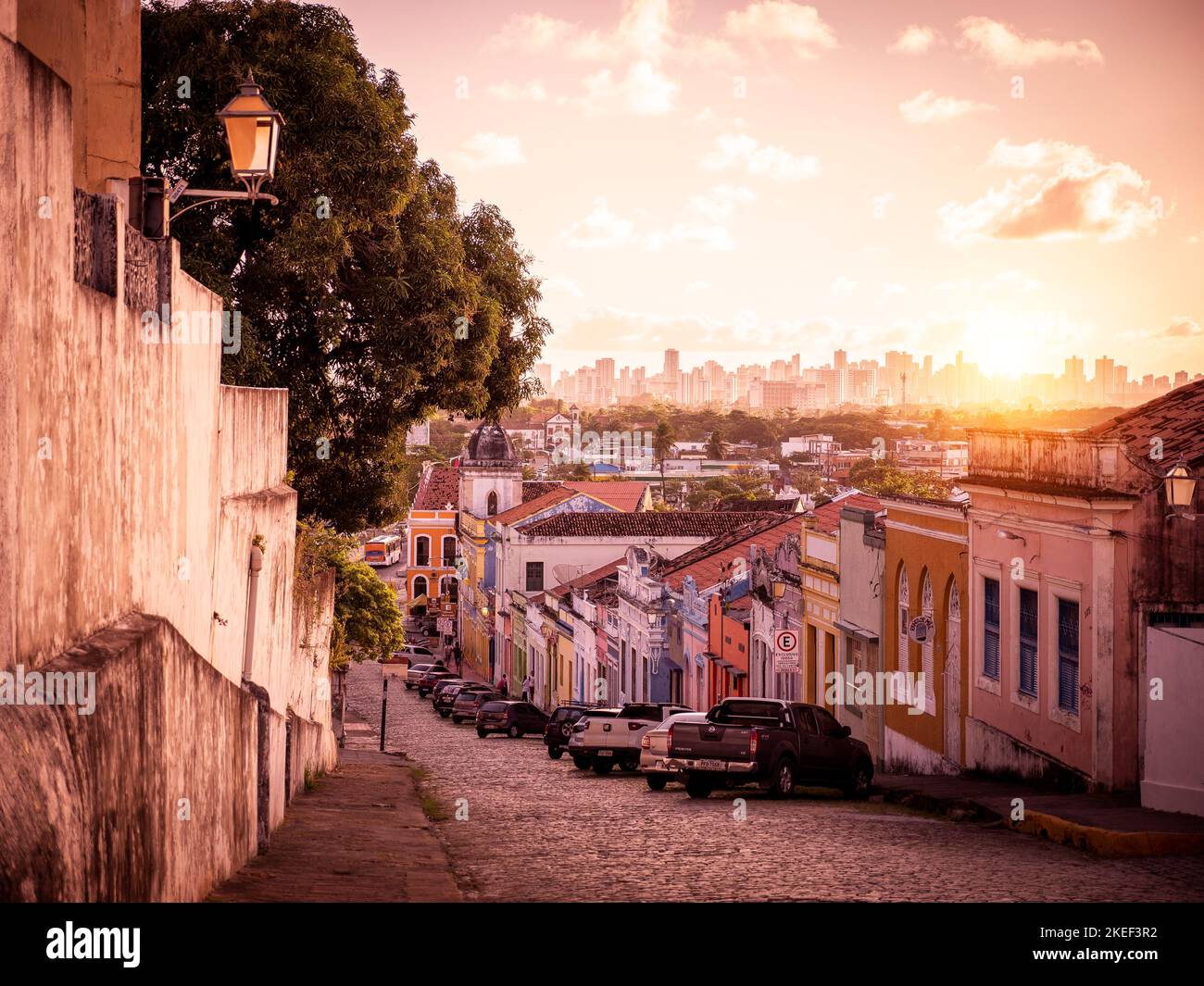 The historic architecture of the Brazilian city of Olinda in Pernambuco ...