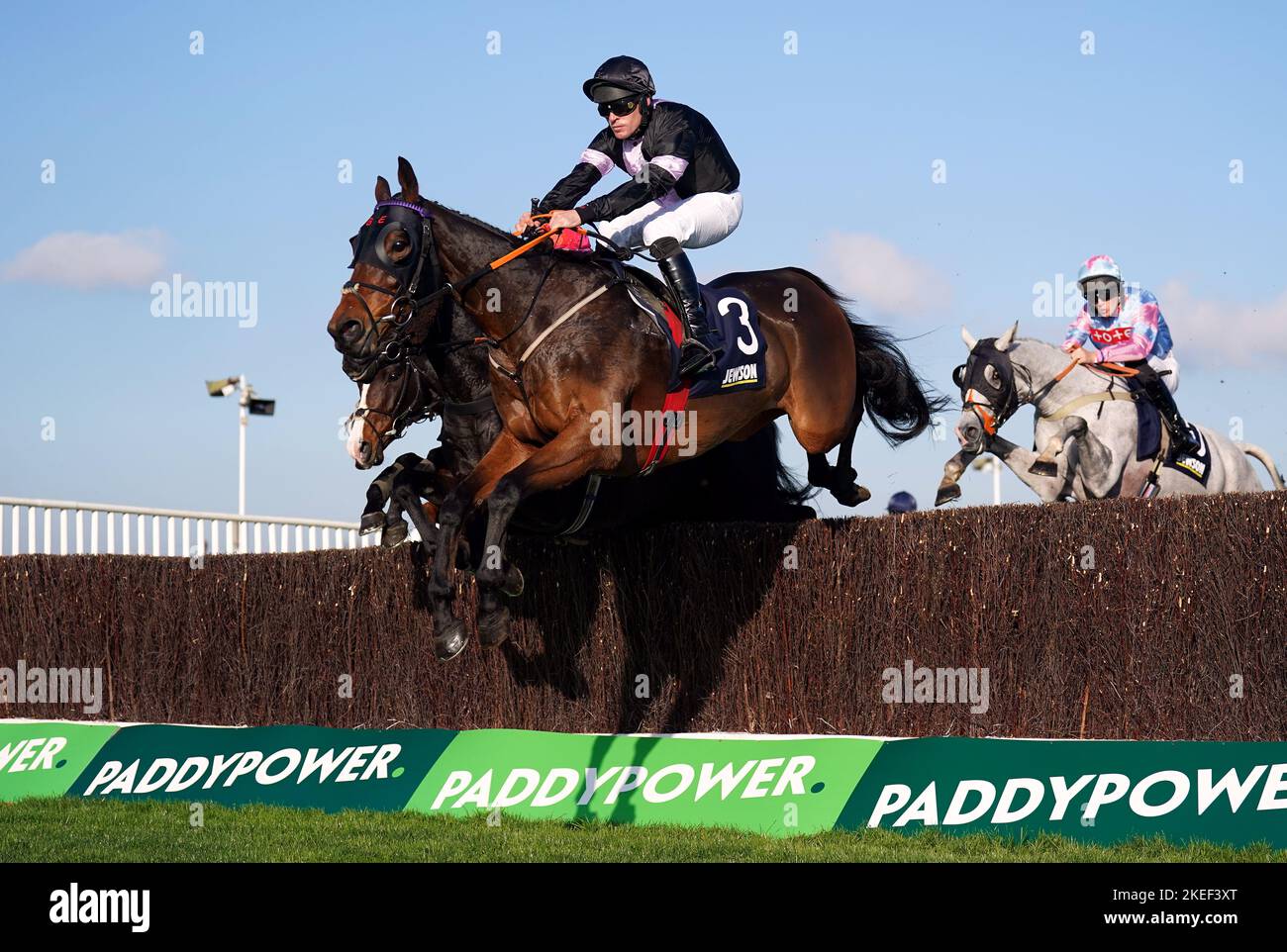 Punitive and Rob James clear a fence during the Celotex Thermaclass ...
