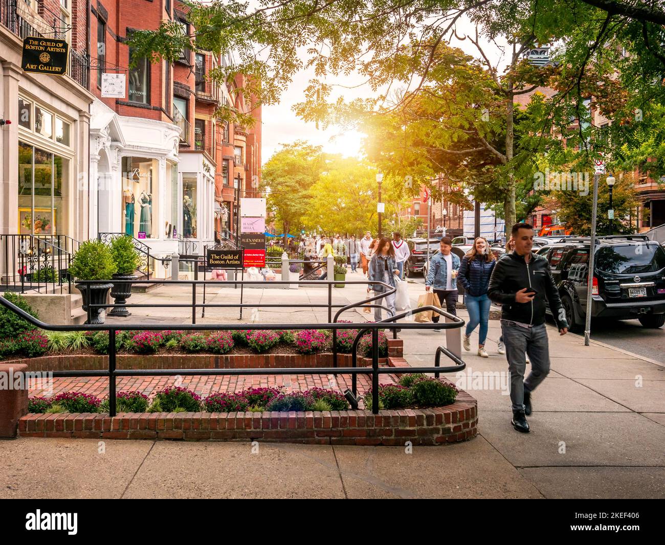 View of the architecture of Boston in Massachusetts, USA at Newbury ...