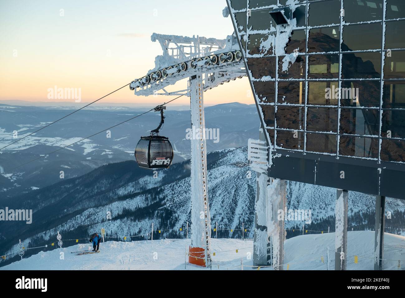 Jasna, Slovakia - February 3, 2022: top station of ski resort Stock ...