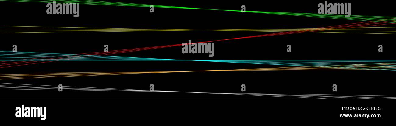 Multi coloured lazer lines set on a black contrasting background banner ...