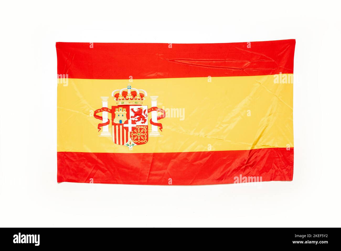 Spanish national flag isolated white background Stock Photo - Alamy