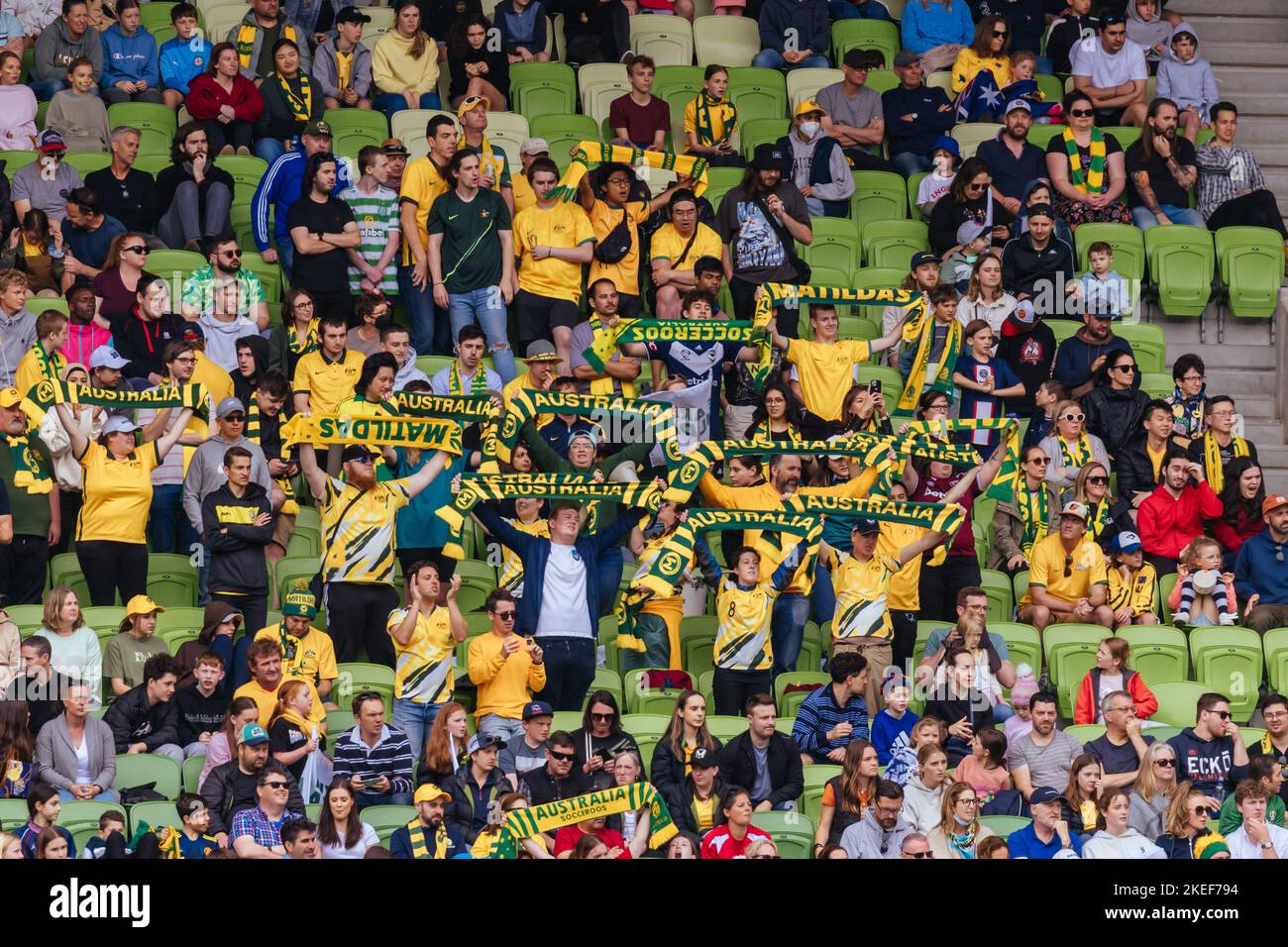 November 12, 2022: MELBOURNE, AUSTRALIA - NOVEMBER 12: Australian fans ...