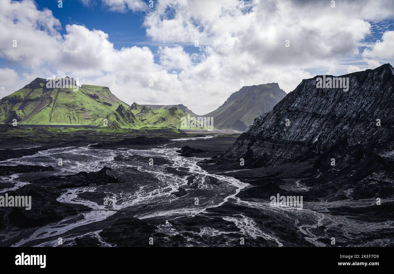 The breathtaking landscape of the Katla volcano in Iceland Stock Photo ...