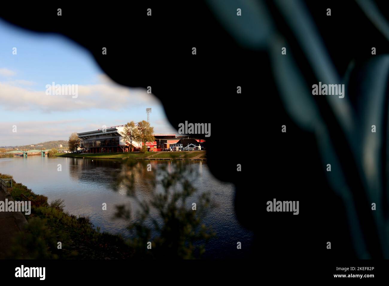 The City Ground, home of Nottingham Forest, seen from Trent Bridge ...